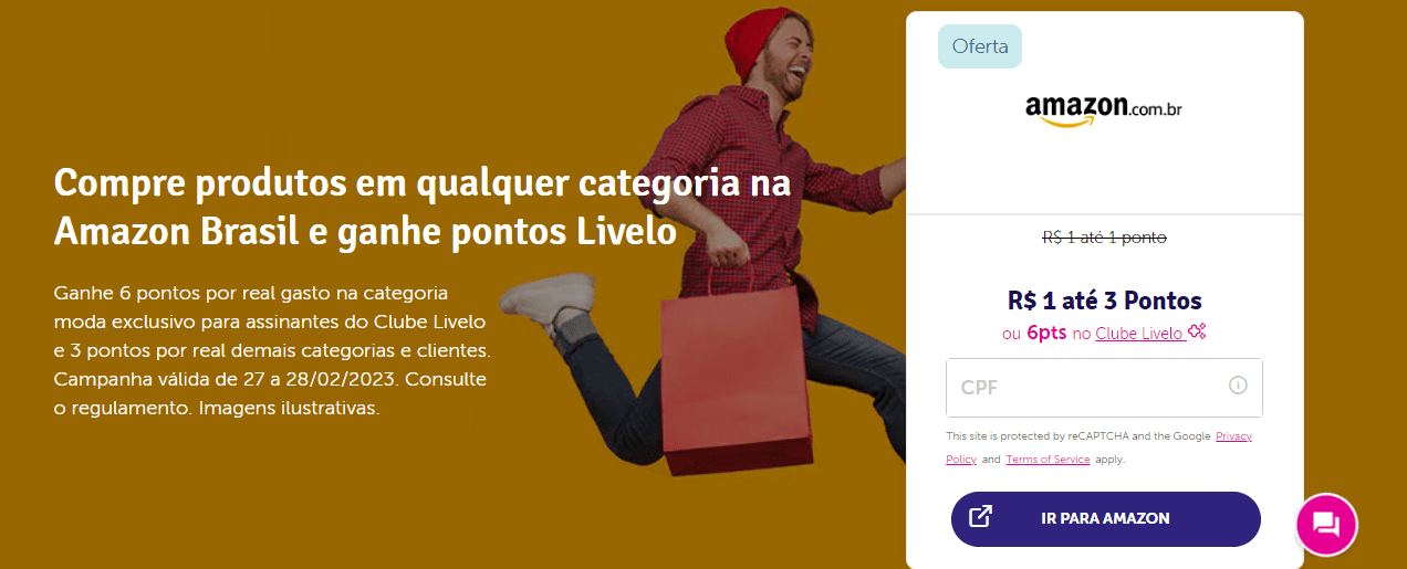 Faça compras na Amazon e ganhe até 6 pontos Livelo por real gasto ...