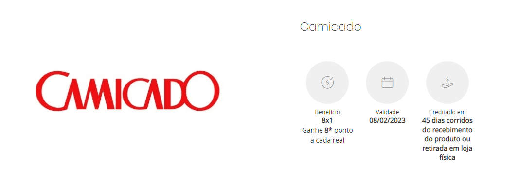 Faça compras na Camicado e ganhe 8 pontos Esfera por real gasto ...