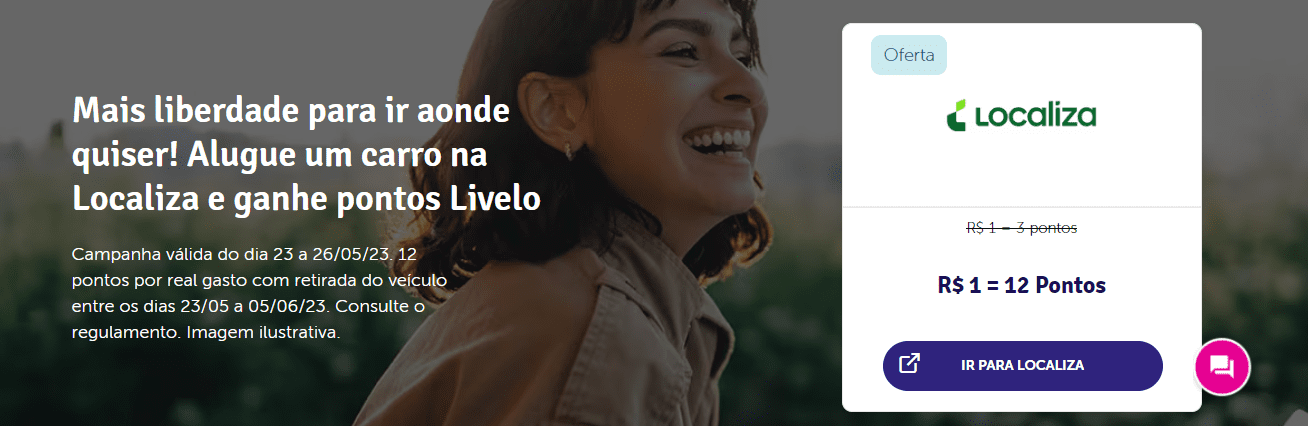 Alugue um carro na Localiza e ganhe 12 pontos Livelo por real gasto - Imperio das Milhas